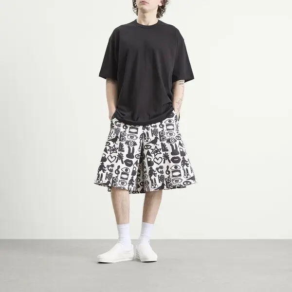 Comme Des Garçons Cotton Pagowski Shorts - White/black