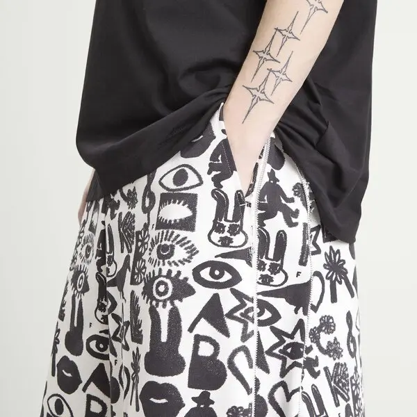 Comme Des Garçons Cotton Pagowski Shorts - White/black