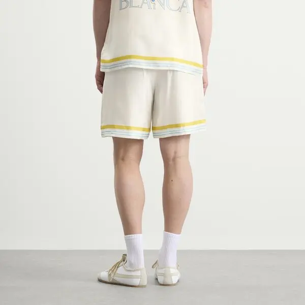 Casablanca Tennis Landscape Silk Shorts