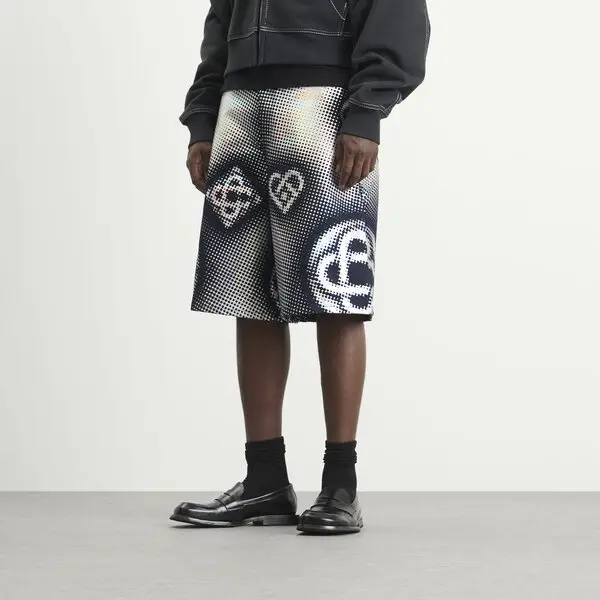 Casablanca Pearlescent Monogram Denim Shorts