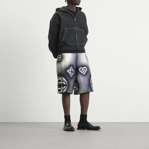 Casablanca Pearlescent Monogram Denim Shorts