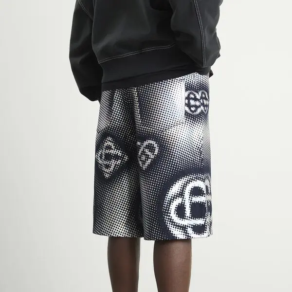 Casablanca Pearlescent Monogram Denim Shorts