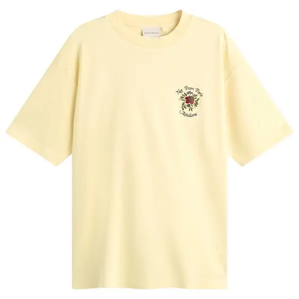 Drole De Monsieur Rose Slogan T-shirt In | Size: | 100% Cotton | End Clothing - Light Yellow