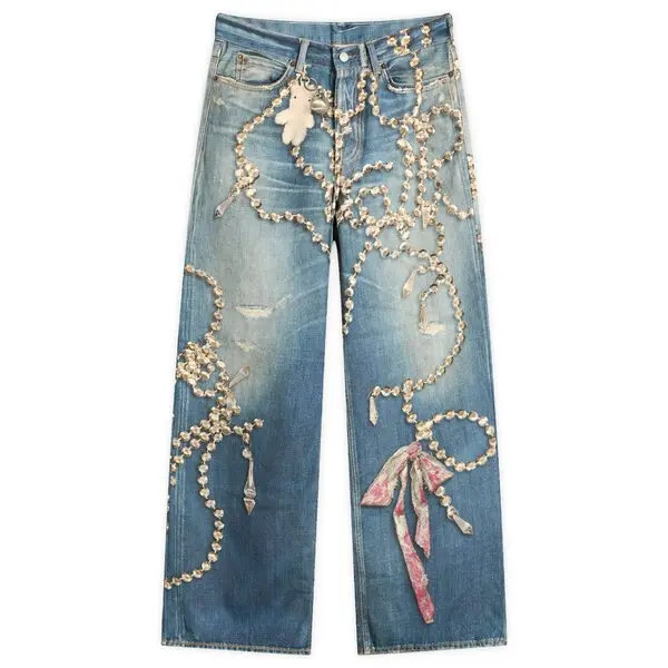 Acne Studios Jewellery Printed Jeans - Mid Blue