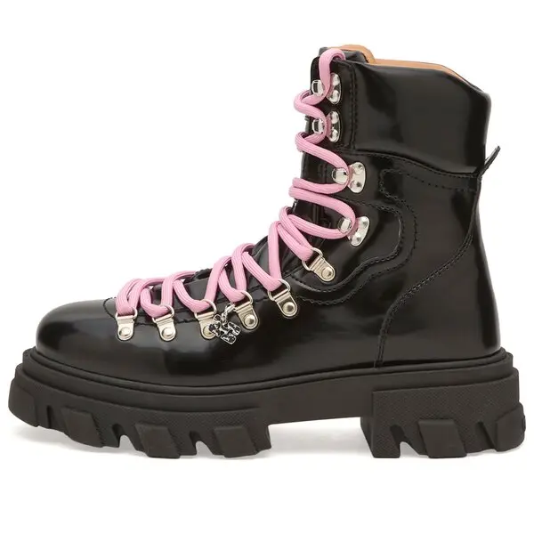 GANNI Cleated Mountain Boots - Black