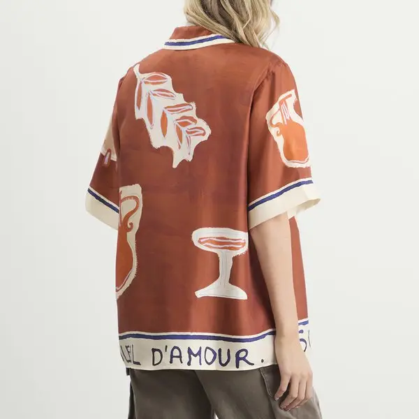 ALEMAIS Soleil D’amour Silk Shirt - Rust
