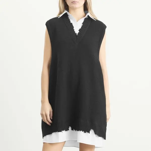MAISON MARGIELA Knitted V-neck Mini Dress