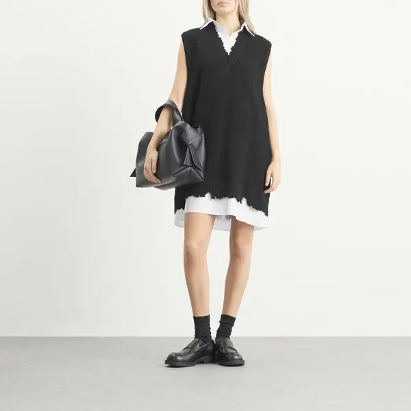 MAISON MARGIELA Knitted V-neck Mini Dress