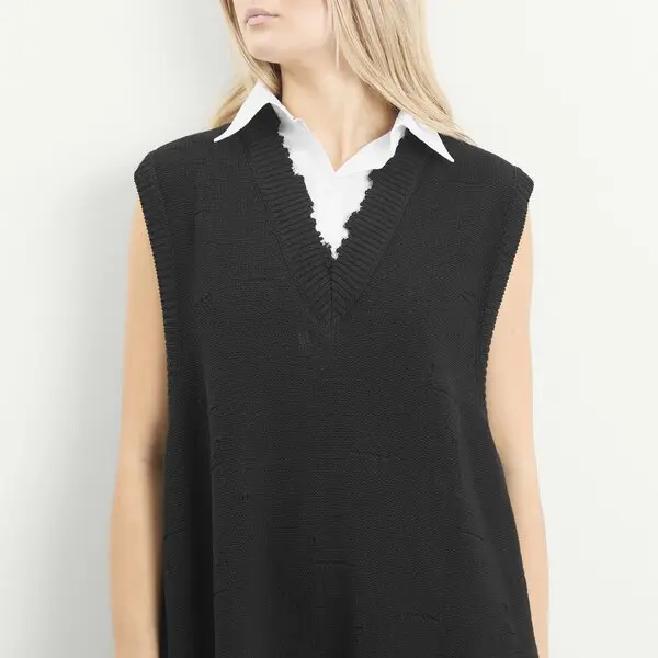 MAISON MARGIELA Knitted V-neck Mini Dress