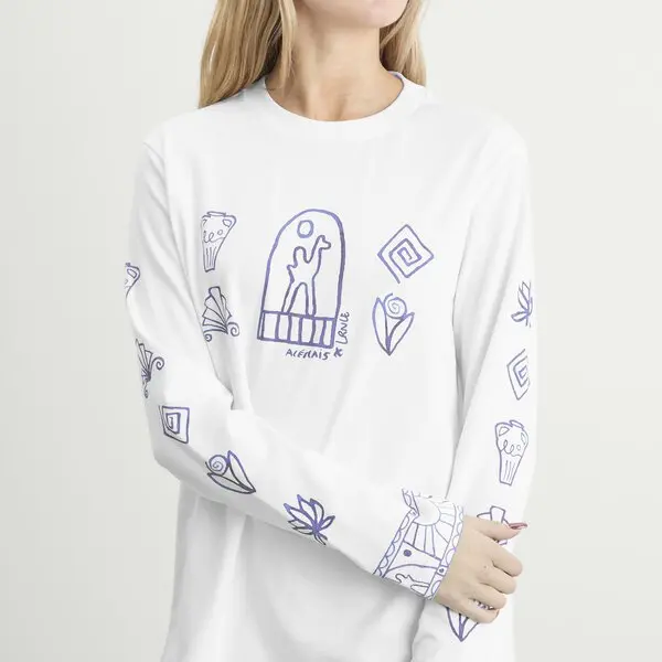 ALEMAIS Leela Printed Organic Cotton Long Sleeve Top