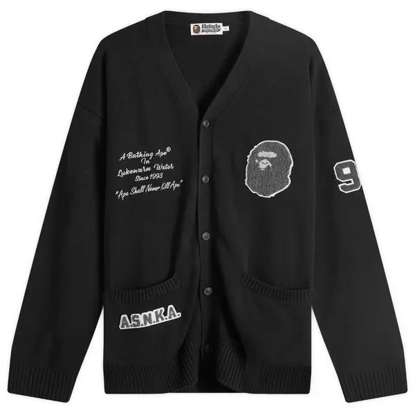 A BATHING APE Knitted Cardigan - Black