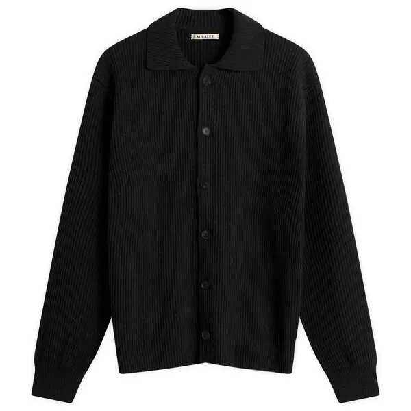 Auralee Rib Knit Cardigan - Black