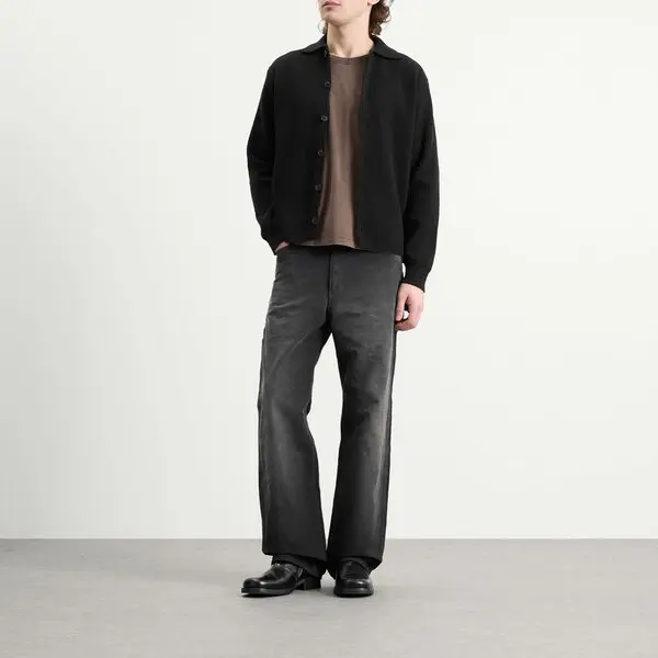 Auralee Rib Knit Cardigan - Black