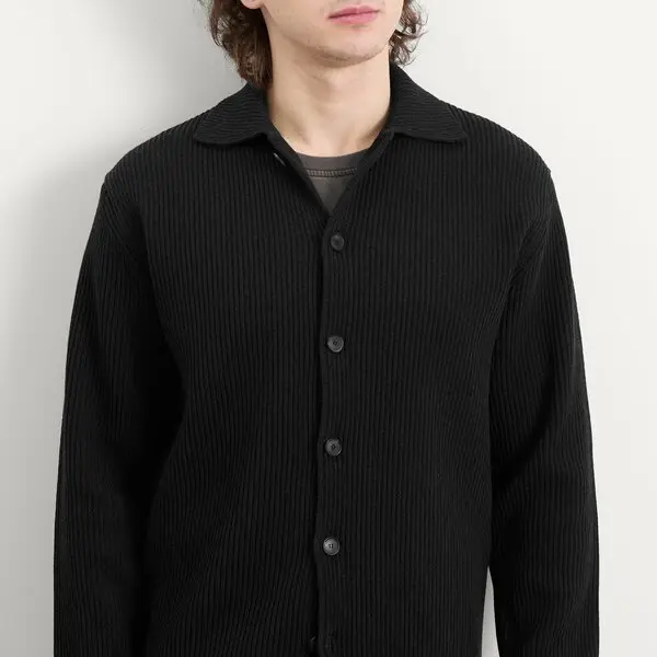Auralee Rib Knit Cardigan - Black