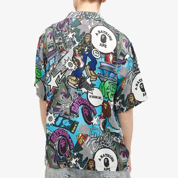 A BATHING APE Comic Art Vacation Shirt