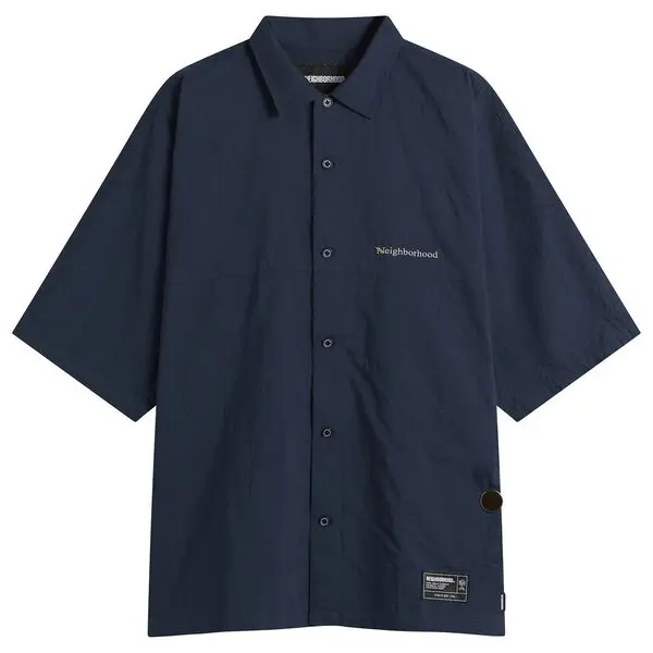 NEIGHBORHOOD Dolman Logo Short Sleeve Shirt - Navy