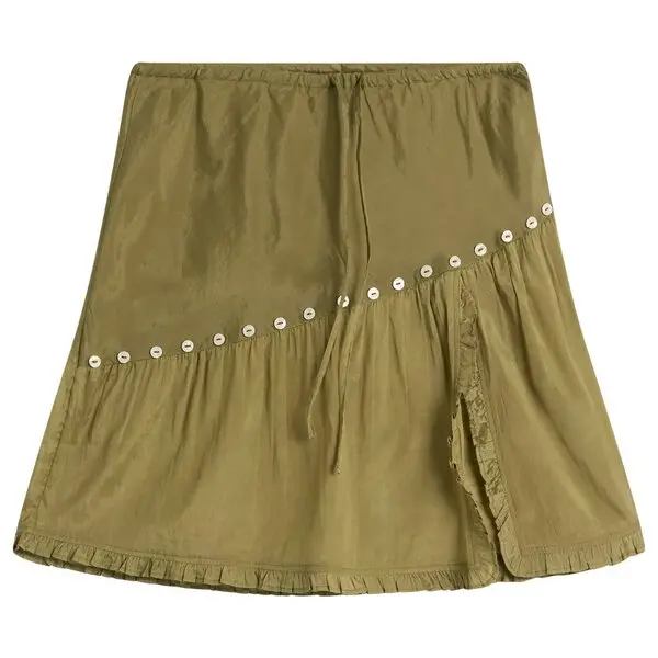 DAMSON MADDER Evelyn Sheer Skirt Presented End - Olive