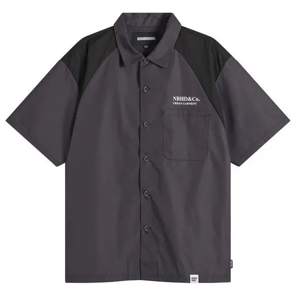 NEIGHBORHOOD Classic 2-tone Short Sleeve Work Shirt 2 - Black