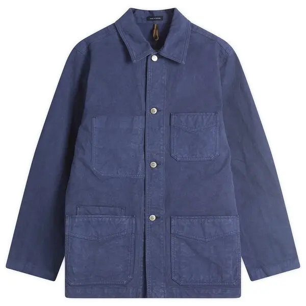 DRAKE'S Canvas Chore Jacket - Navy