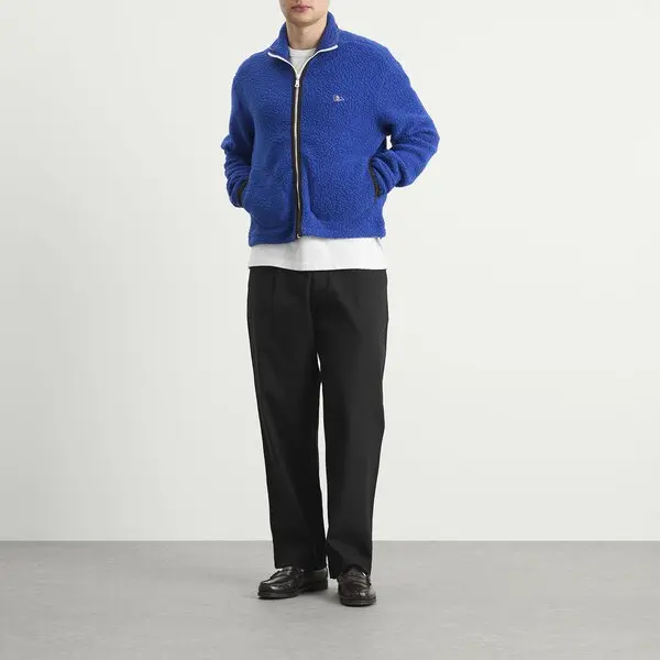 DRAKE'S Boucle Wool Zip Fleece Jacket