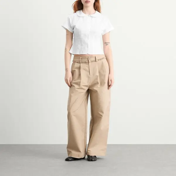 MY MUM MADE IT Curved Collar Cap Sleeve Shirt