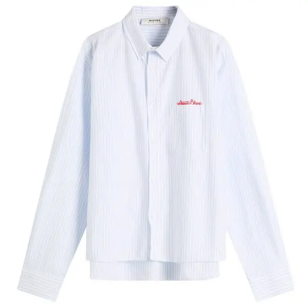 ABOUT:BLANK Oxford Script Shirt - White/blue