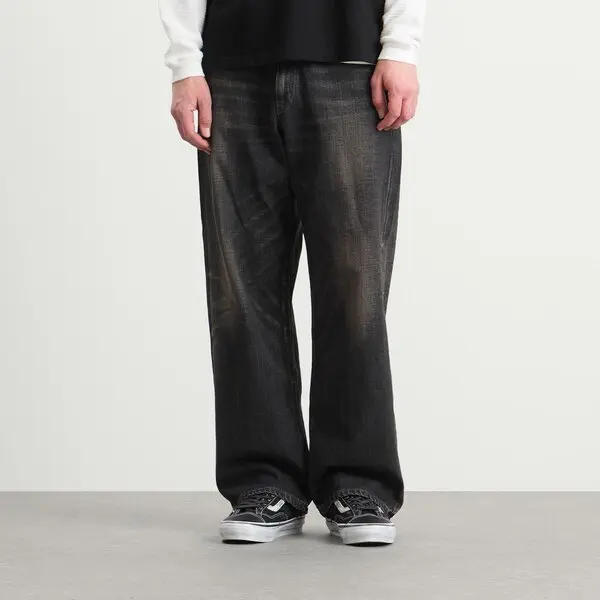 NEIGHBORHOOD Washed Denim Dp Wide Jeans - Black