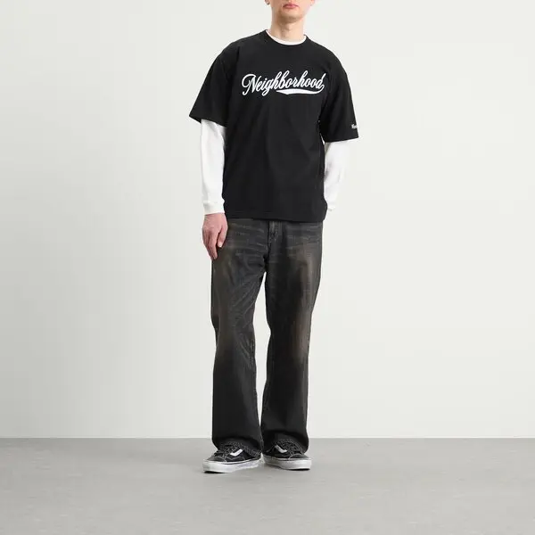 NEIGHBORHOOD Washed Denim Dp Wide Jeans - Black