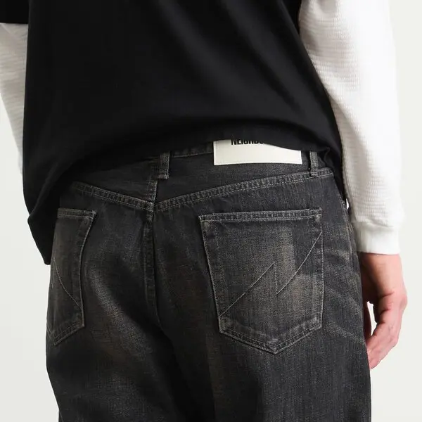 NEIGHBORHOOD Washed Denim Dp Wide Jeans - Black