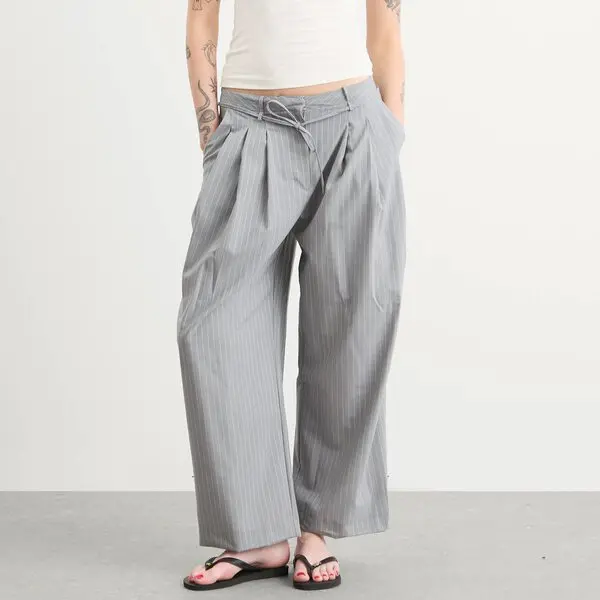 DEIJI STUDIOS Triple Pleat Wide Leg Trousers