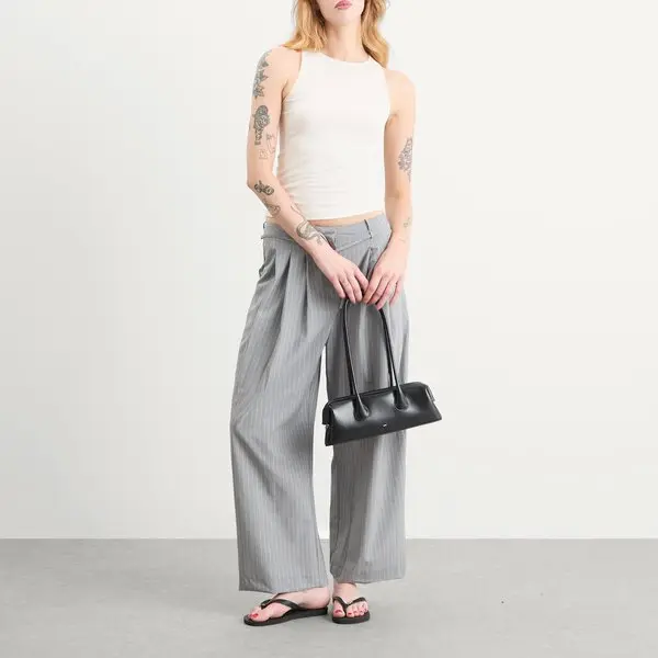 DEIJI STUDIOS Triple Pleat Wide Leg Trousers