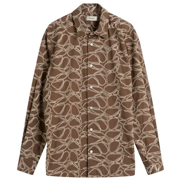 FORET Dawn Embroidered Shirt - Earth/cloud