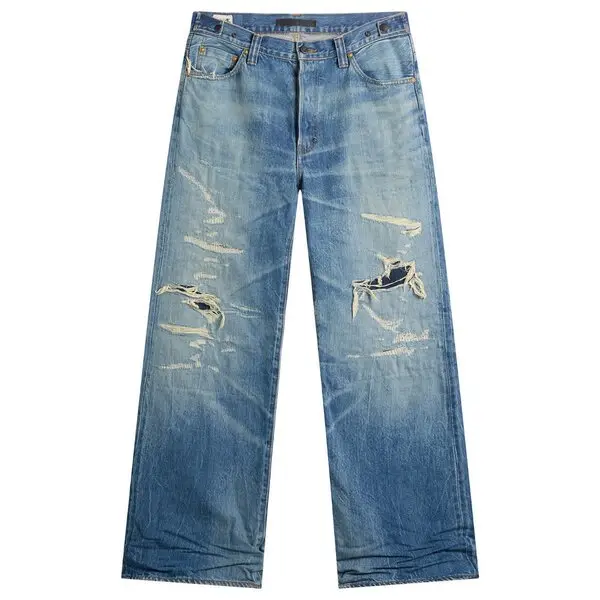 Mastercraft Union Showa Relaxed Repaired Jeans - Light