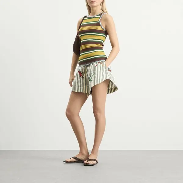 ALEMAIS Bisou Embroidered Shorts