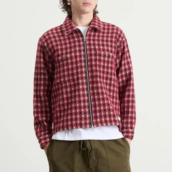 BRAIN DEAD Check Mate Flannel Zip Shirt