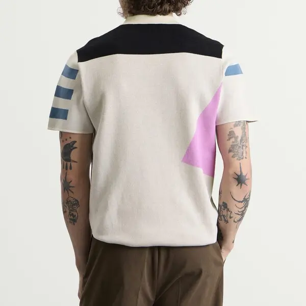 LES DEUX Prince Intarsia Knitted Polo