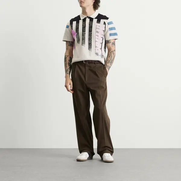LES DEUX Prince Intarsia Knitted Polo