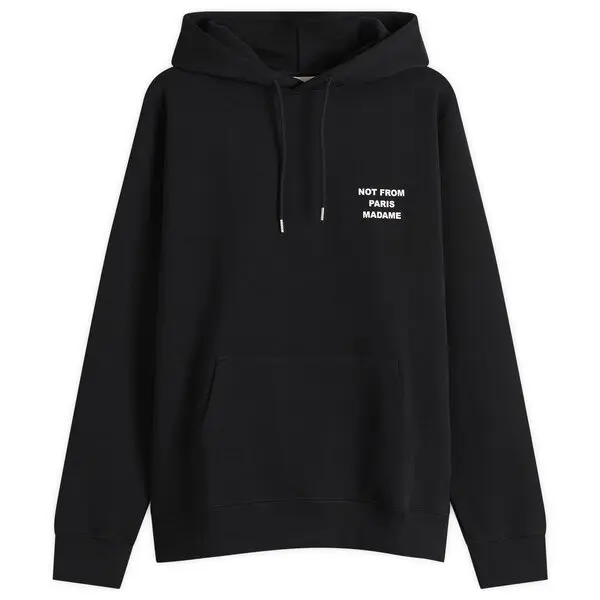 Drole De Monsieur Not From Paris Madame Slogan Hoodie - Black