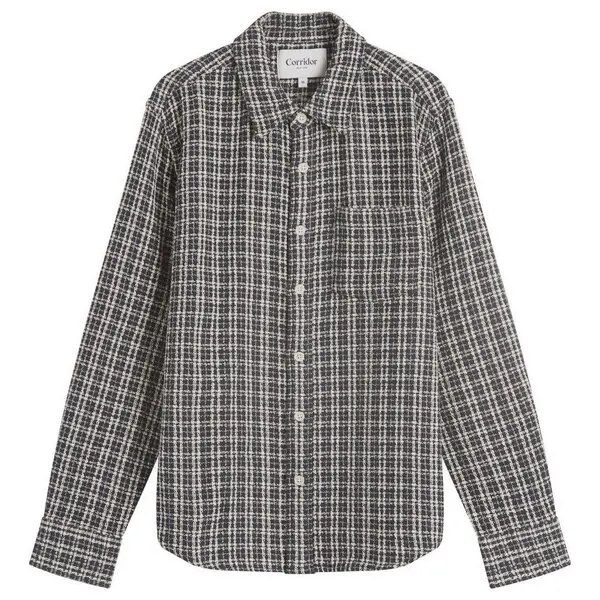 CORRIDOR Reverse Tweed Snow Check Shirt - Blue