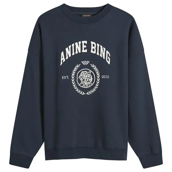ANINE BING Miles Collegiate Sweatshirt - Navy