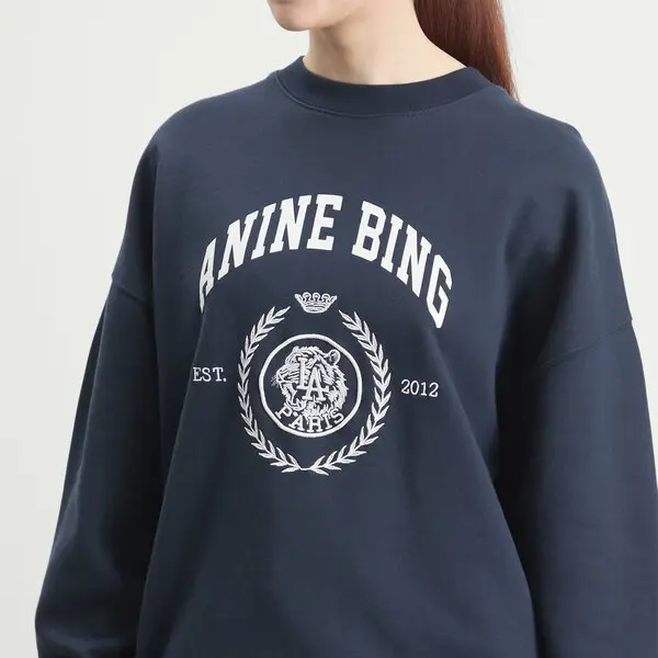 ANINE BING Miles Collegiate Sweatshirt - Navy