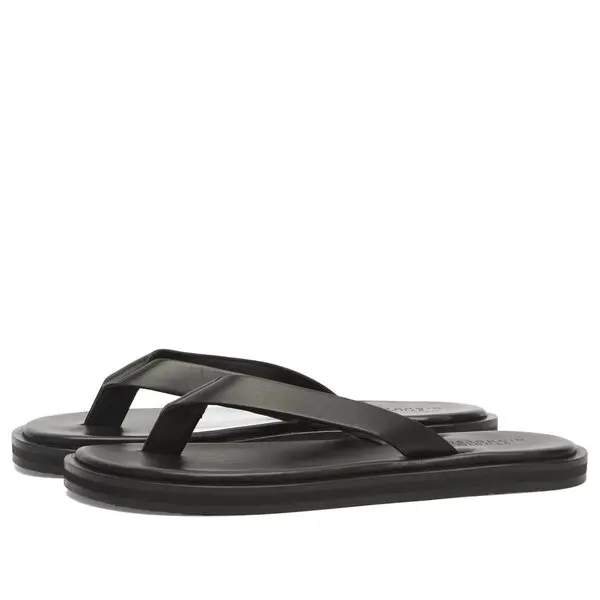 Studio Nicholson Curren Leather Flip Flop - Black