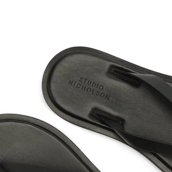 Studio Nicholson Curren Leather Flip Flop - Black