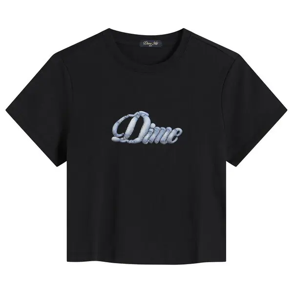 DIME Cursive Denim T-shirt - Black