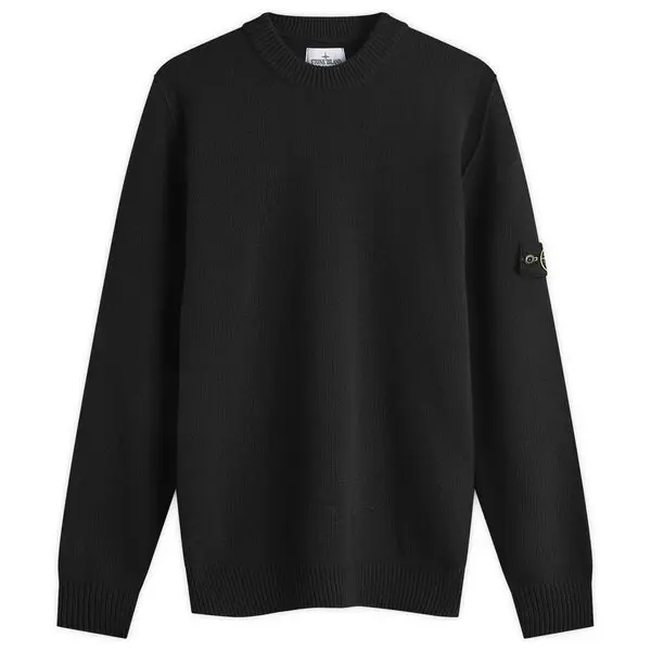 Stone Island Reverse Seam Lambswool Crew Neck Jumper - Black