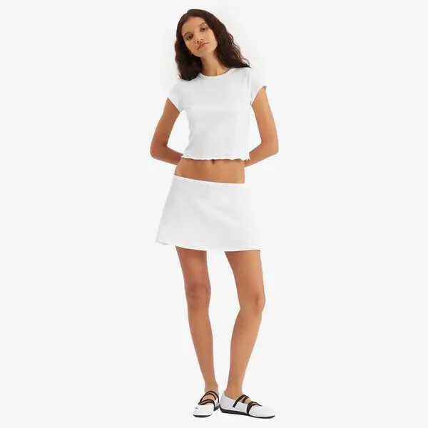 SKIMS Drop Needle Pointelle Baby T-shirt