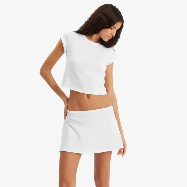 SKIMS Drop Needle Pointelle Baby T-shirt