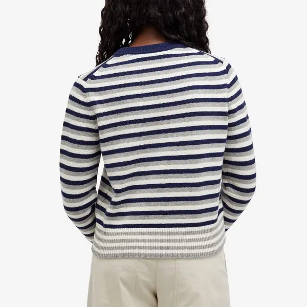 Maison Kitsuné Fox Head Intarsia Striped Jumper