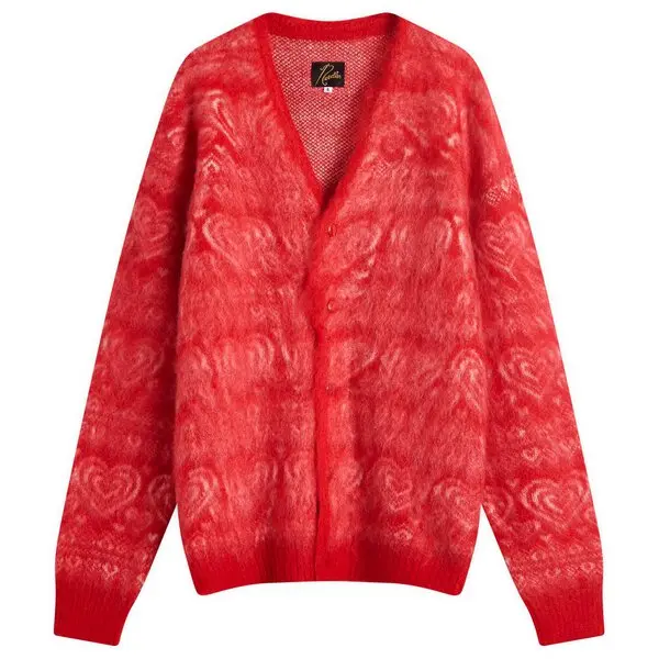 Needles Heart Mohair Cardigan - Red