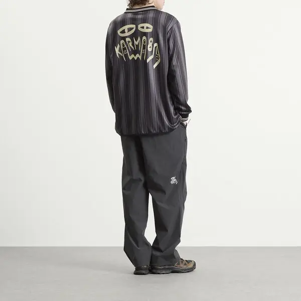 KARMA8A Stripe Long Sleeve Polo T-shirt